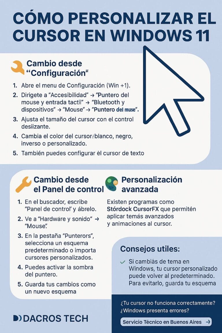 Personalizar el cursor en Windows 11: guía técnica paso a paso